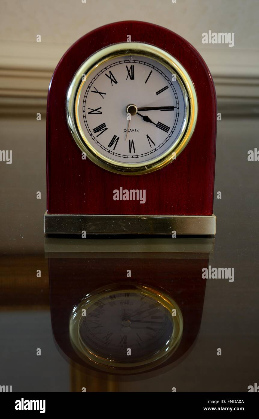 Clock with Reflection Stock Photo - Alamy