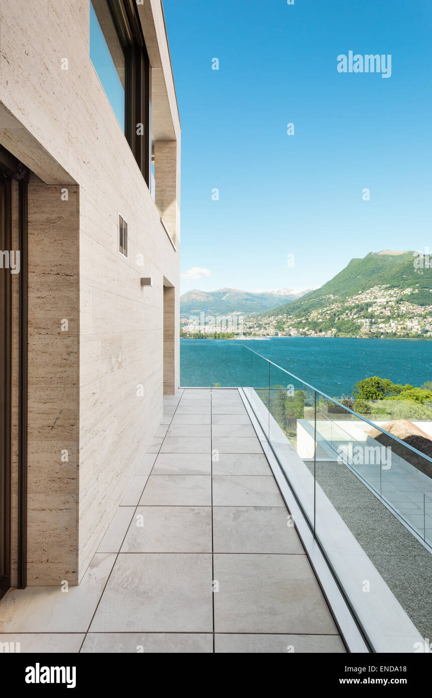 beautiful terrace of a modern building, outdoor Stock Photo - Alamy