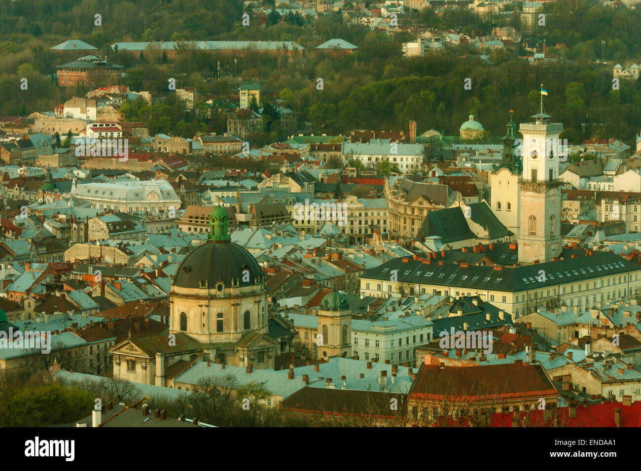 view on historic center of Lviv Stock Photo - Alamy