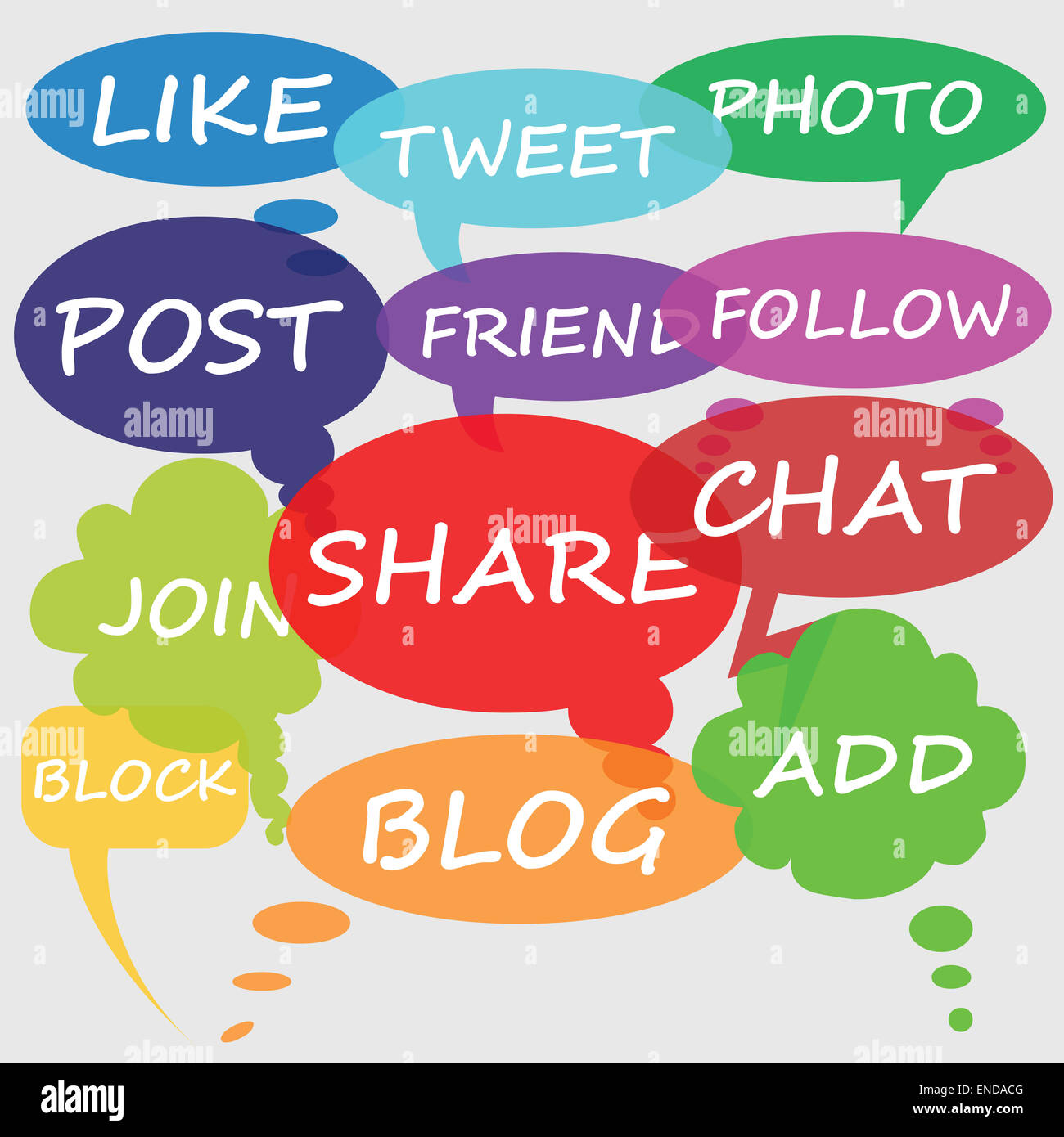 Social Media chat bubbles Stock Photo - Alamy
