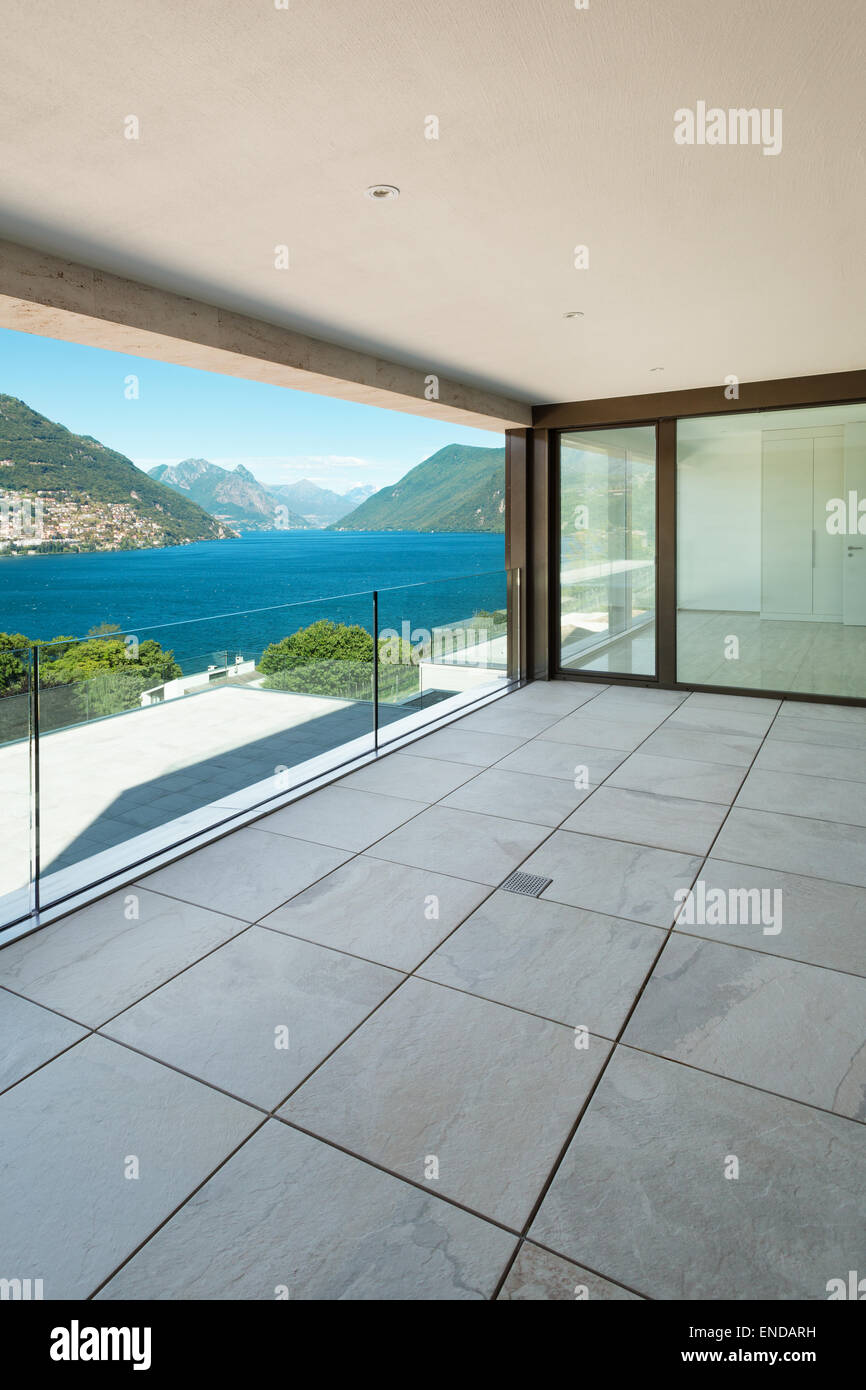 beautiful terrace of a modern building, outdoor Stock Photo - Alamy