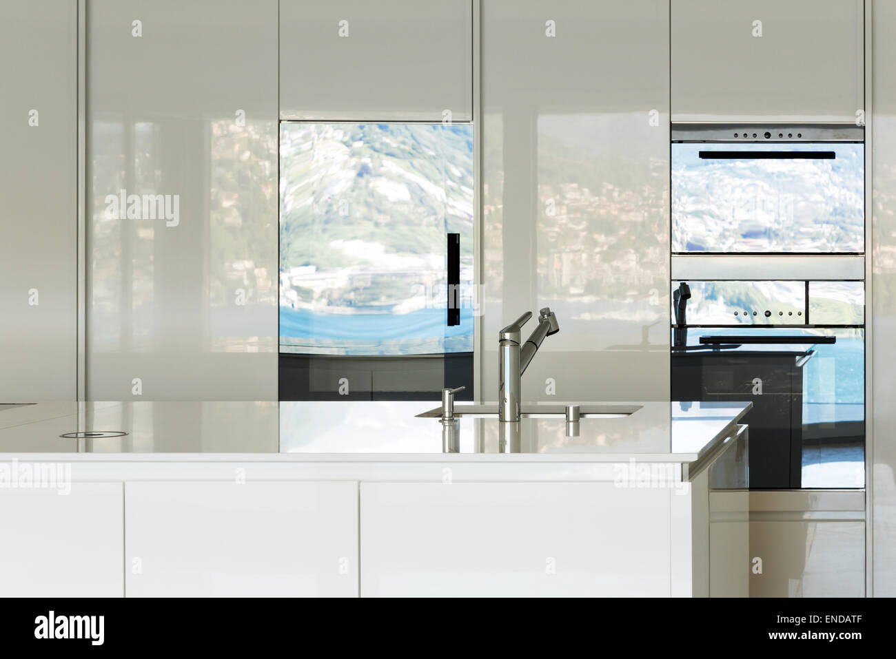beautiful modern house, domestic kitchen view Stock Photo - Alamy