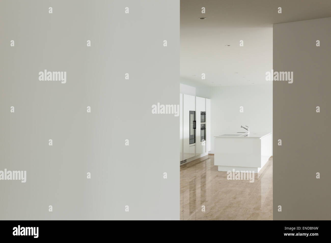 beautiful modern house, kitchen view from the passage Stock Photo - Alamy