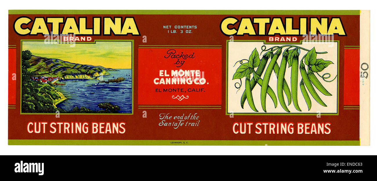 String beans label, Catalina Brand, Lehmann Printing and Lithographing ...