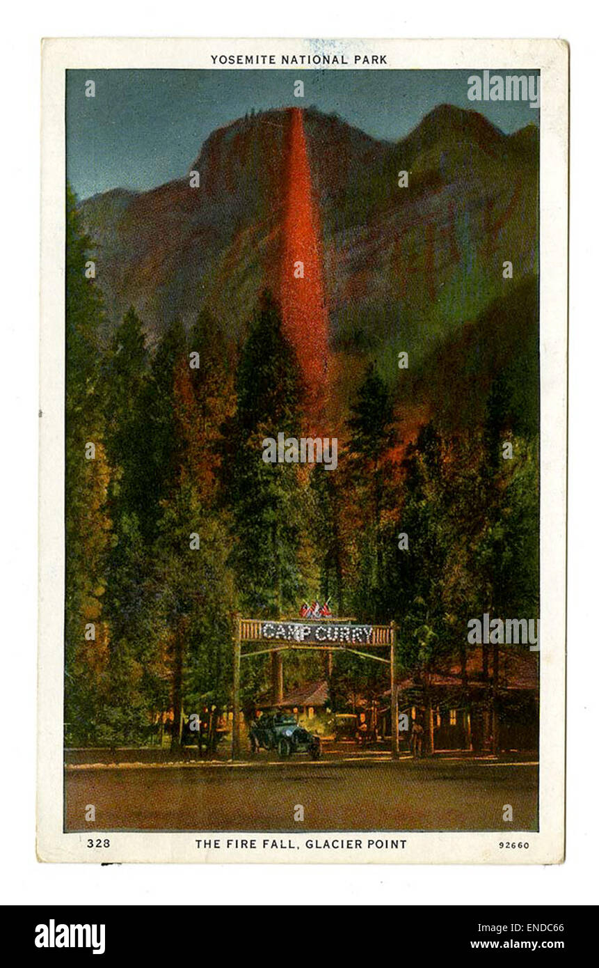 This photograph captures *The Firefall* at Glacier Point in Yosemite ...