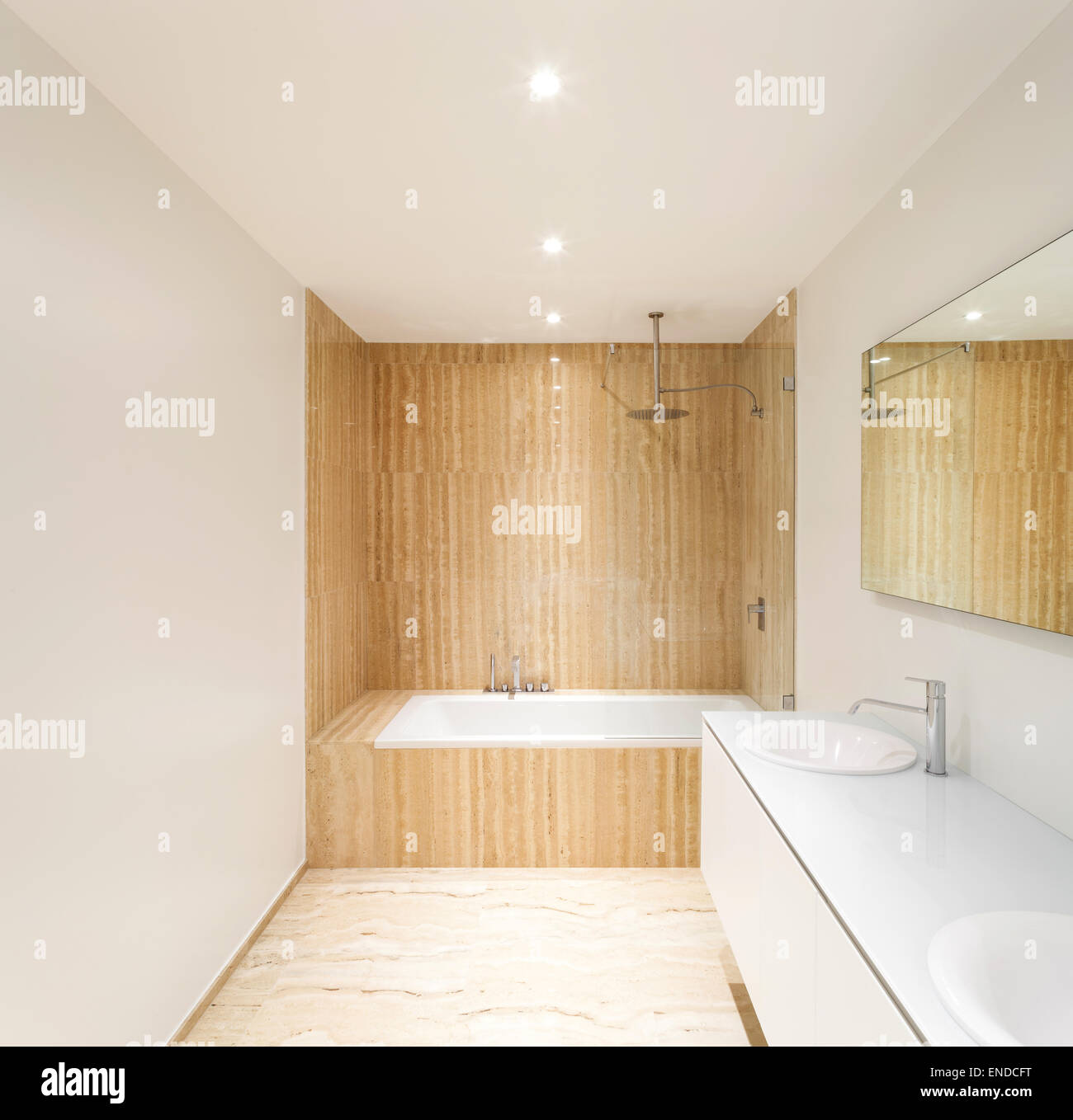 nice modern bathroom, bathtub view Stock Photo - Alamy