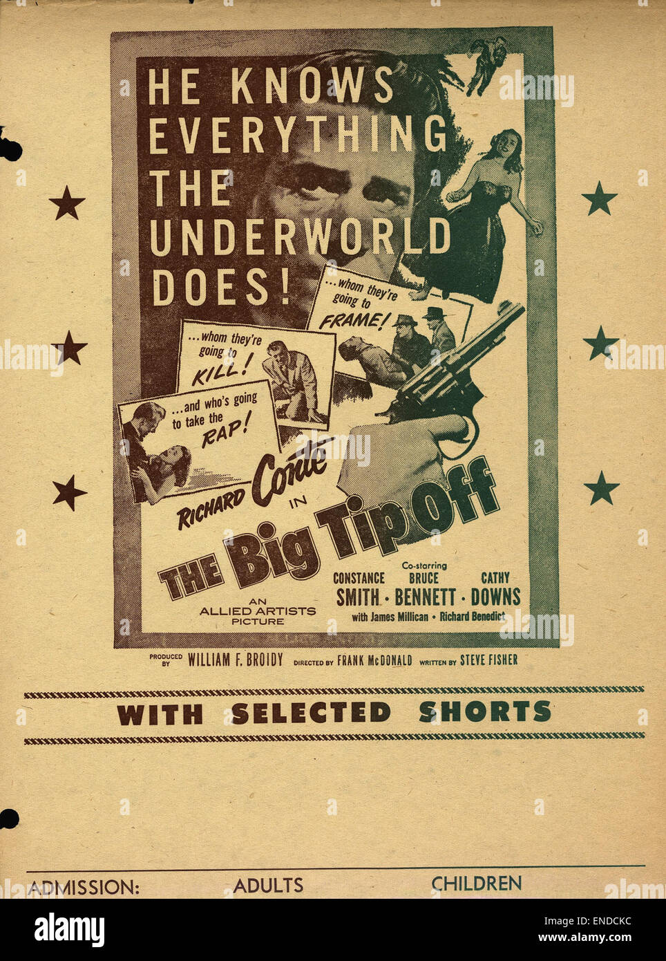This is a classification poster for the film 'The Big Tip Off,' a ...