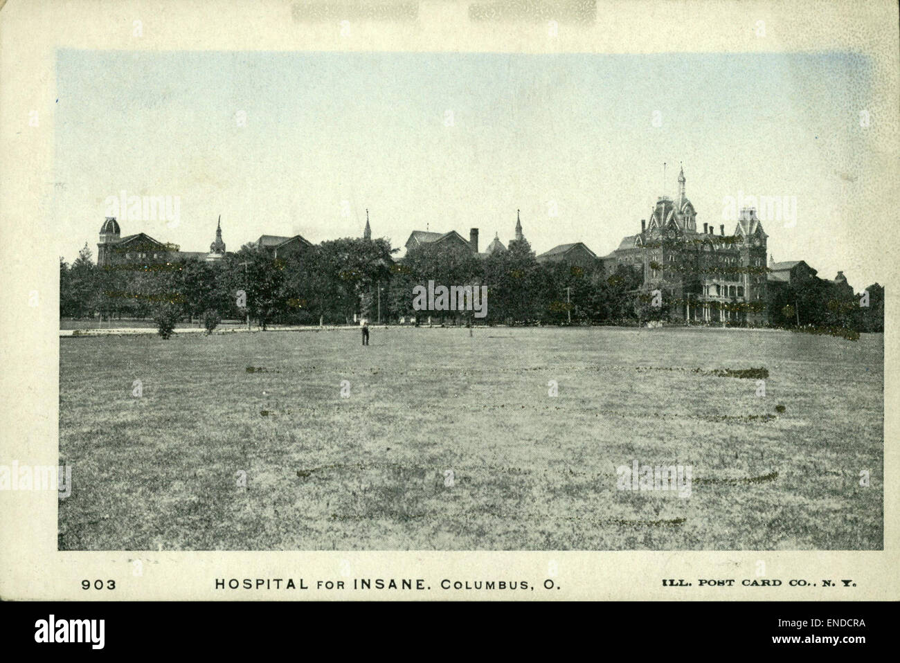 This archival postcard features the Hospital for Insane Asylums in ...