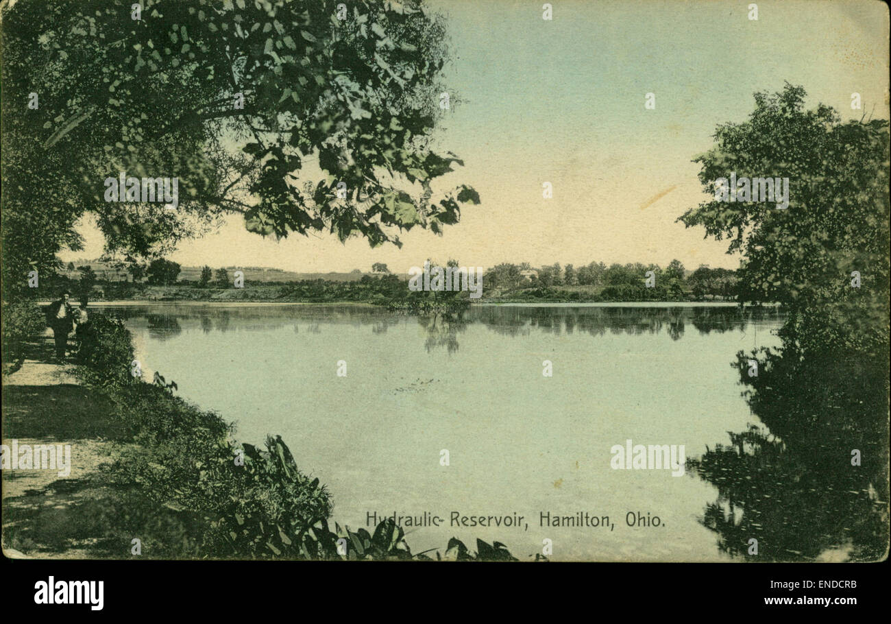 A vintage postcard featuring the Hydraulic Reservoir and its ...
