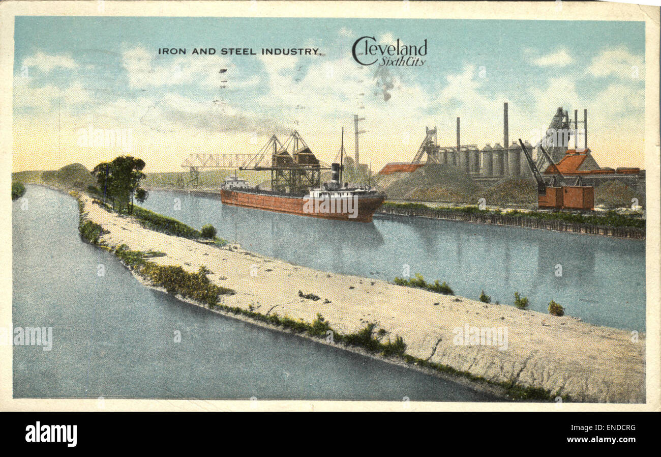 This aerial view of the iron and steel industry in Cleveland, Ohio ...