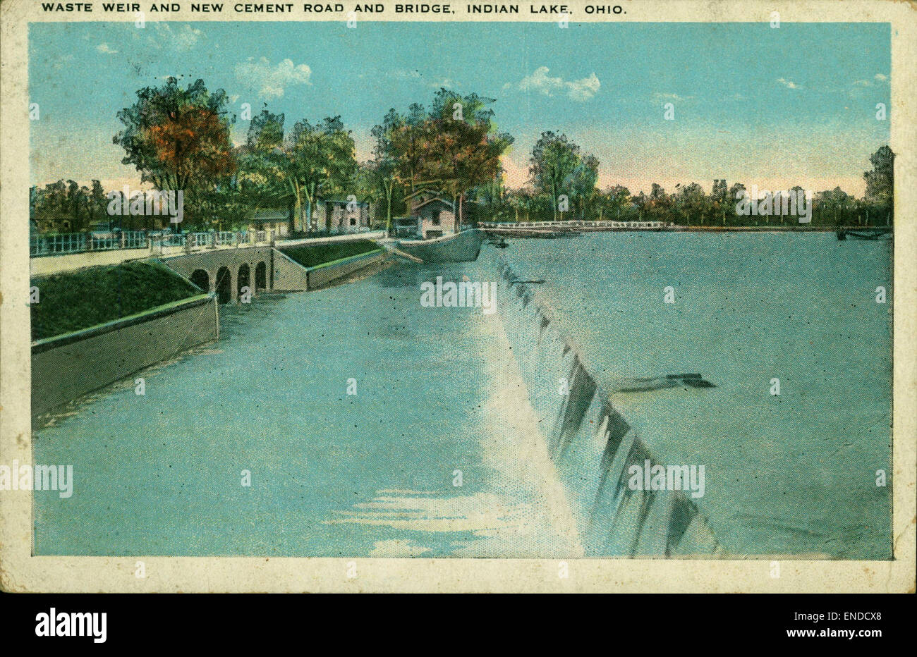 This postcard from the Bowden Collection captures the Waste Weir Dams ...