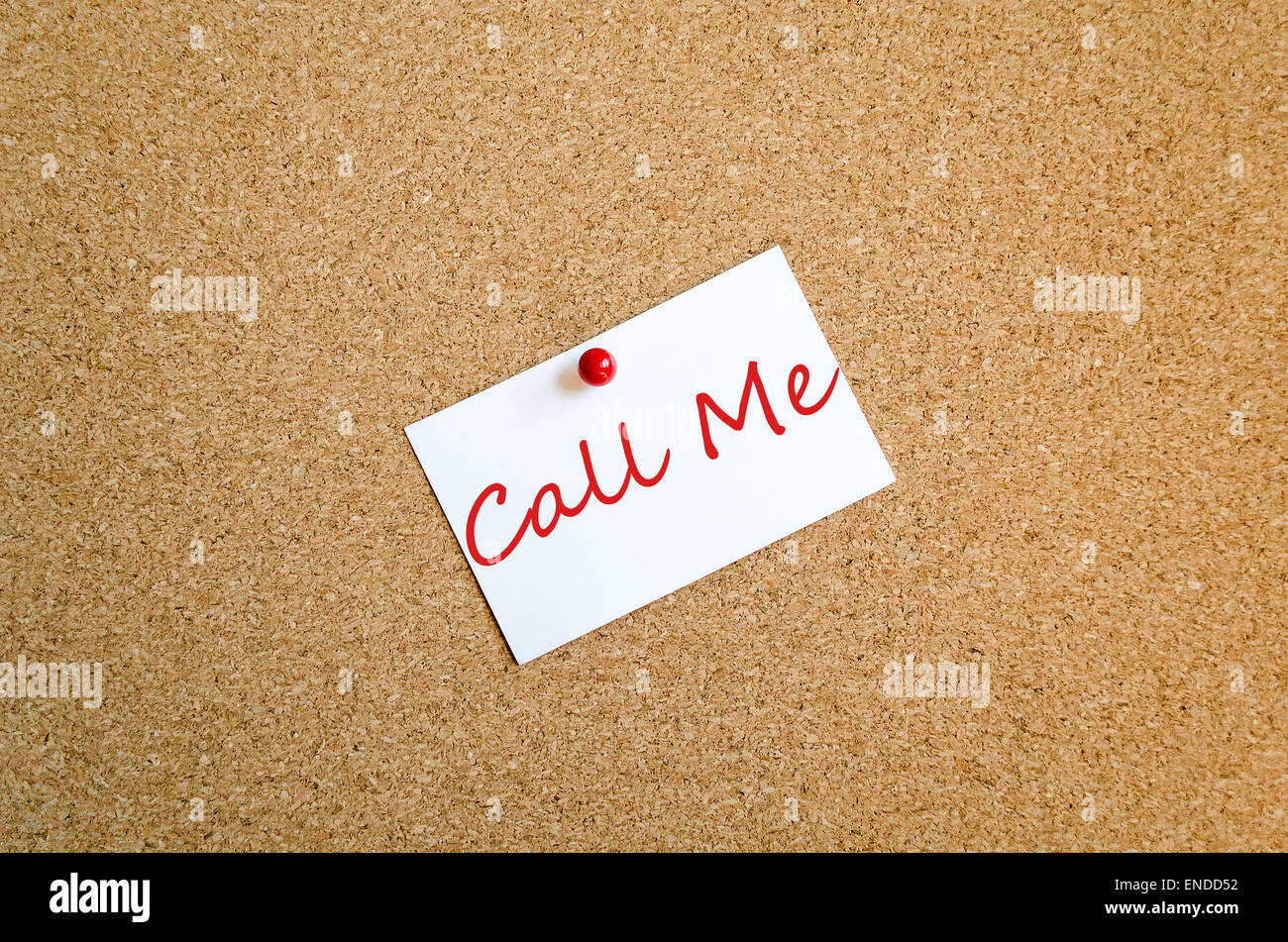 Sticky Note On Cork Board Background Call Me Concept Stock Photo - Alamy