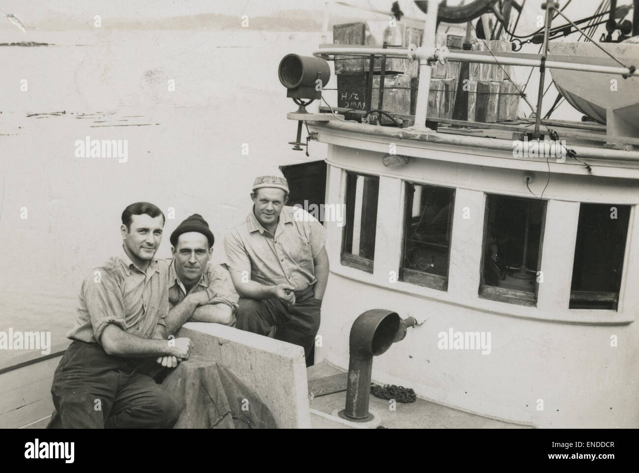 A historical depiction of Cape Blanco, featuring the crew in action ...