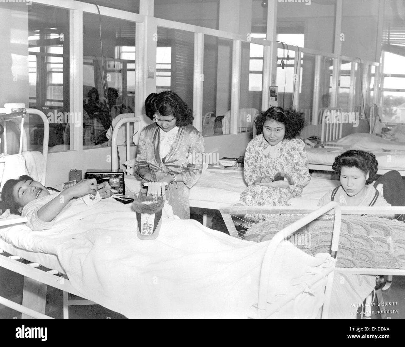 This image captures a group of unidentified patients engaged in ...