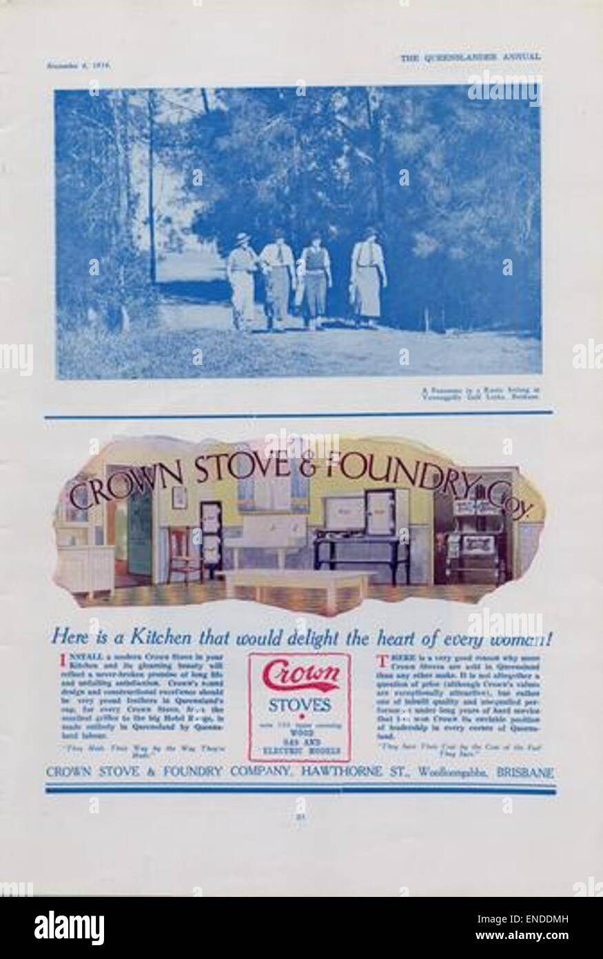 This illustrated advertisement from *The Queenslander* annual, dated ...