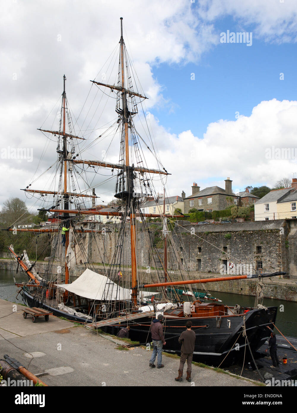 The port and harbour of Charlestown Cornwall England Stock Photo - Alamy
