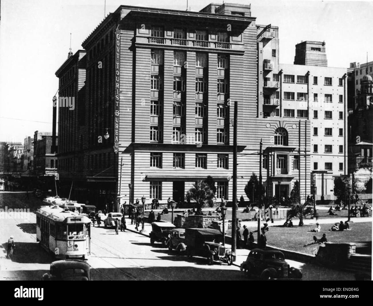 This 1937 photograph shows a view of Anzac Square, located on Adelaide ...