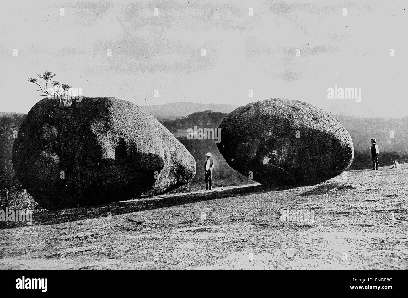 Granite rocks dwarfing the landscape Stanthorpe ca 1910 Stock Photo - Alamy