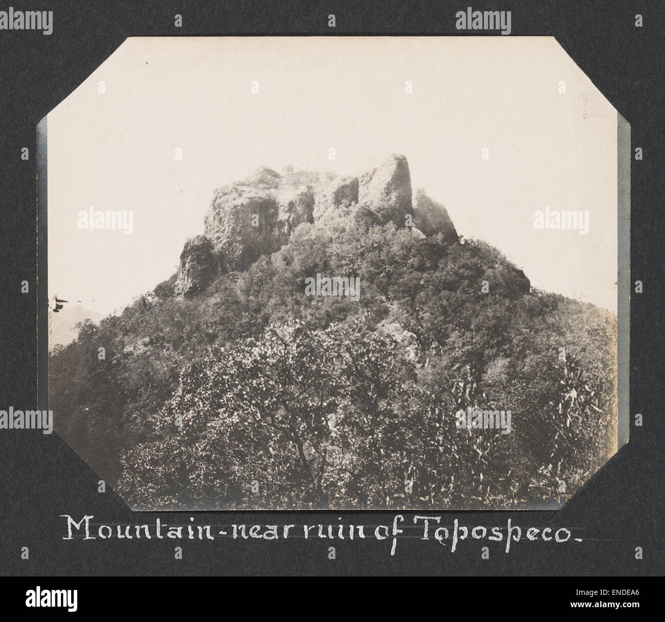 This photograph shows a mountain near the ruins of Tepozteco, featuring ...