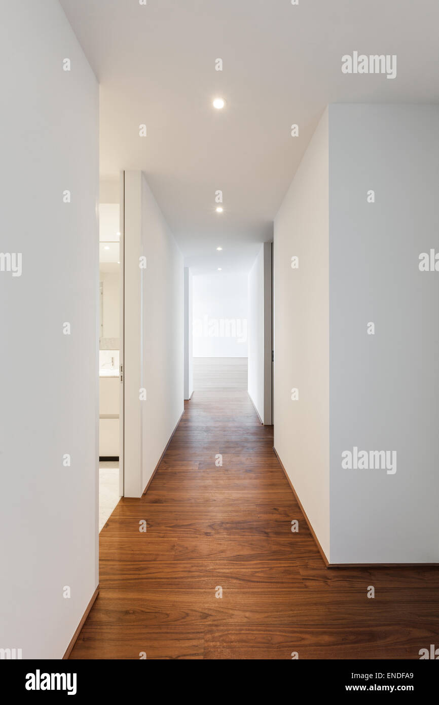 Modern house, view from the corridor Stock Photo - Alamy