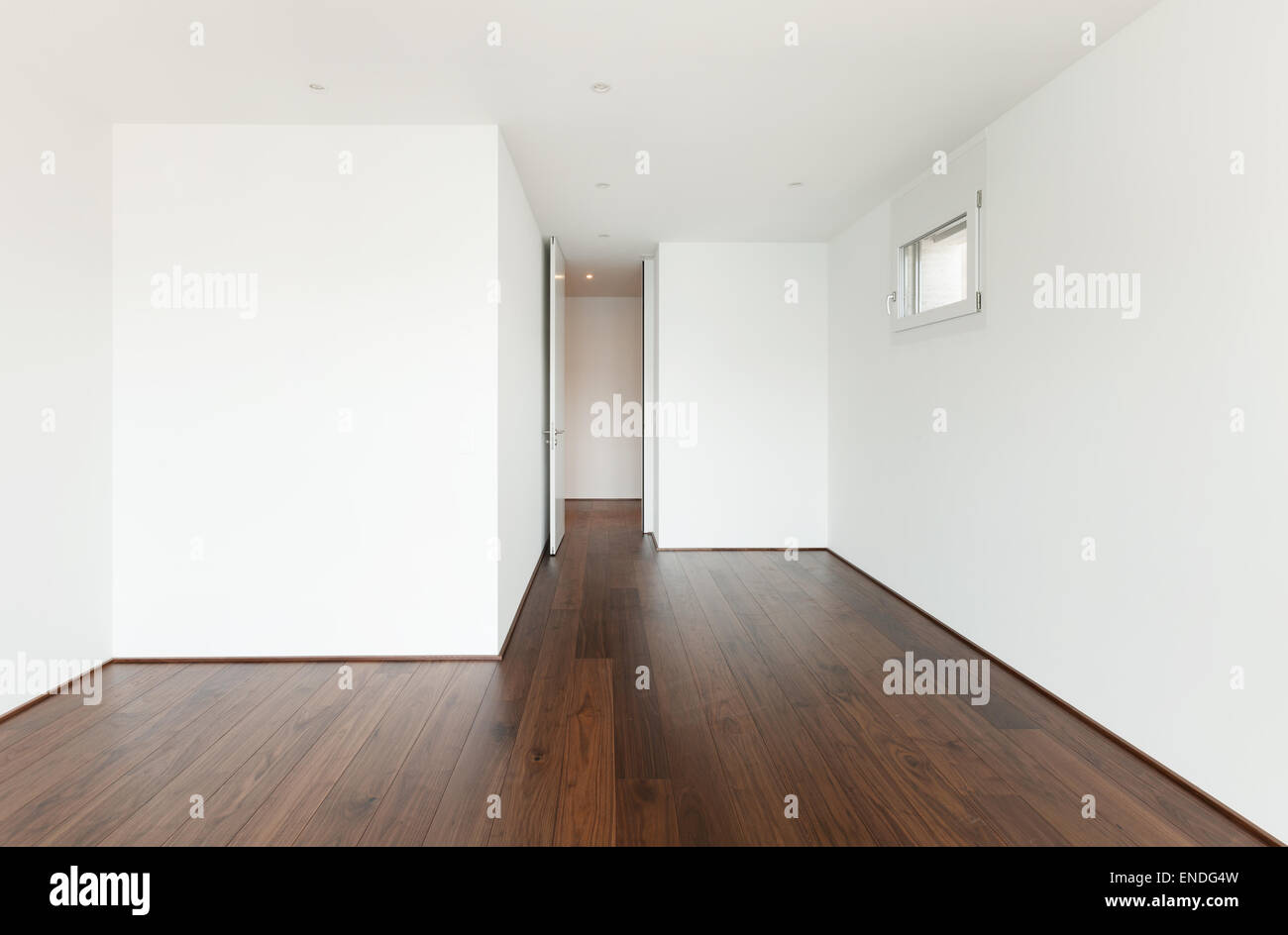 beautiful modern house, empty room with hardwood floor Stock Photo - Alamy