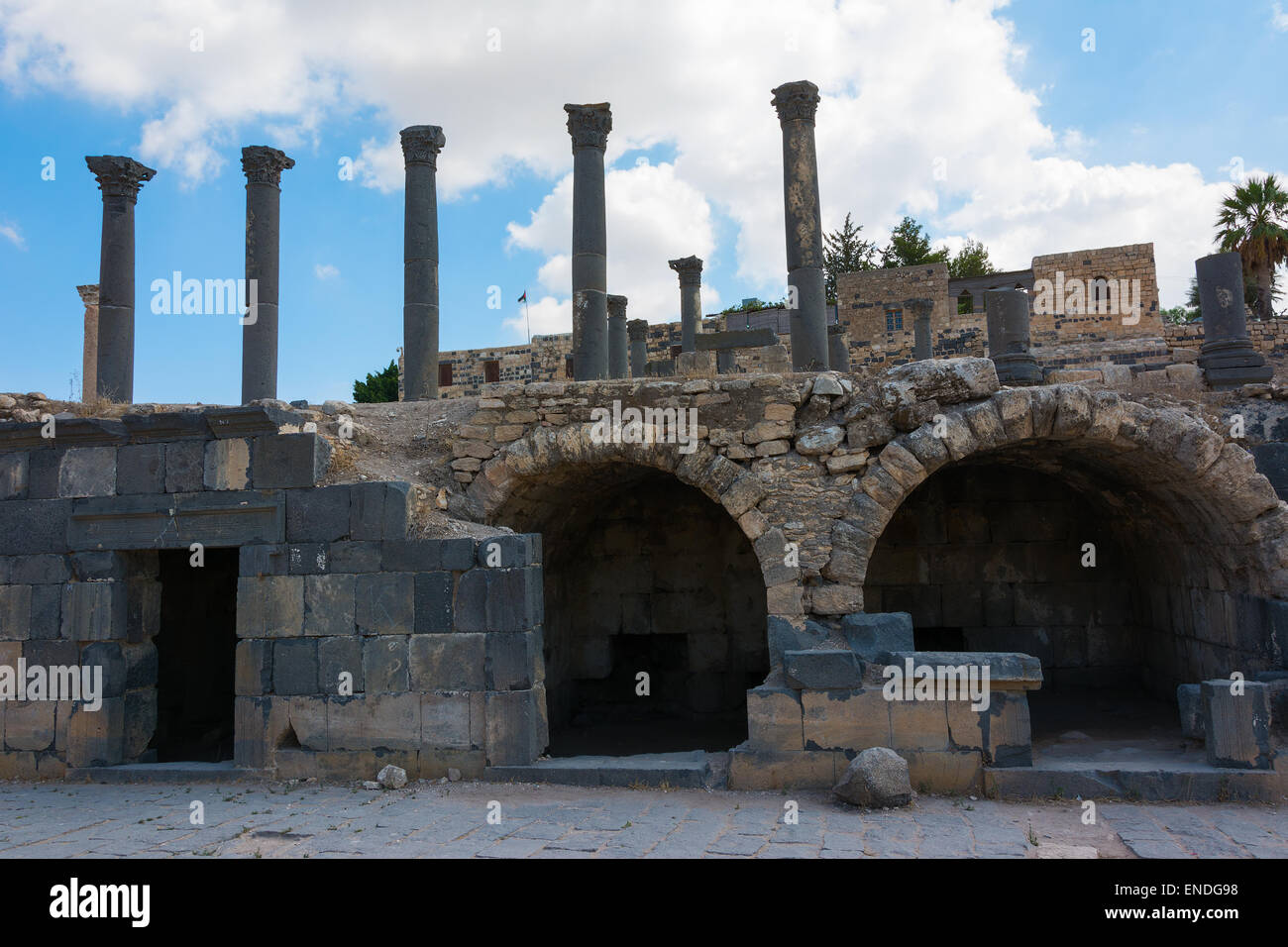 Ancient ruin at Umm Qais in Jordan Stock Photo - Alamy
