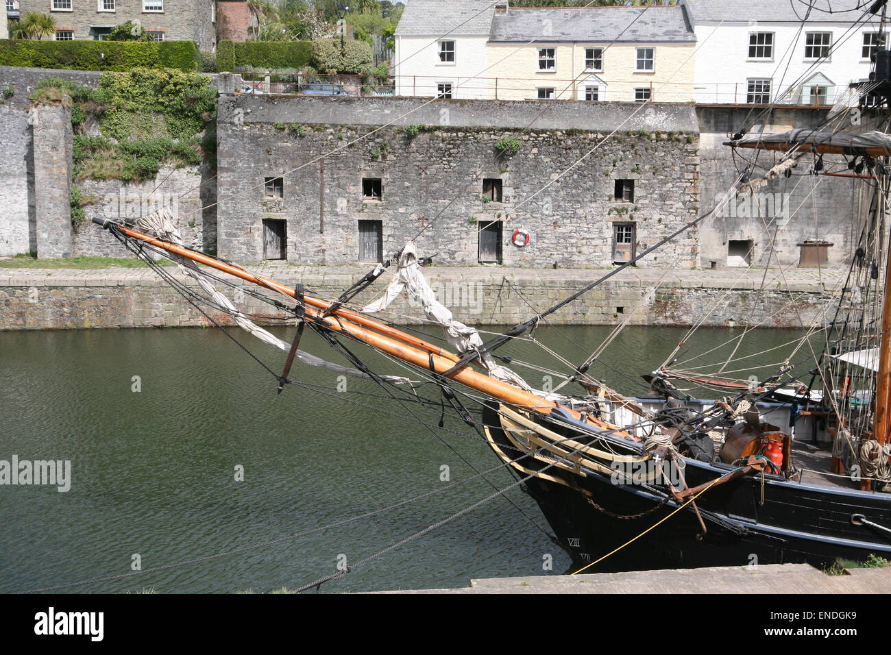 The port and harbour of Charlestown Cornwall England Stock Photo - Alamy