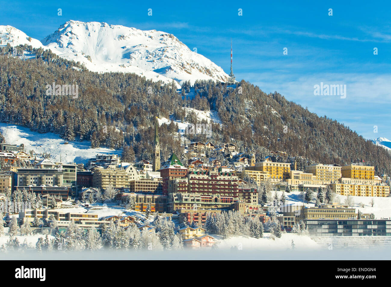 View of St. Moritz ( Saint Moritz ), Engadin Valley, Switzerland Stock ...