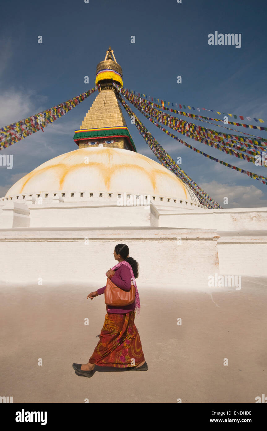 NEPAL, Kathmandu, Boudhnath, Boudah Buddhist Temple (16th Century ...