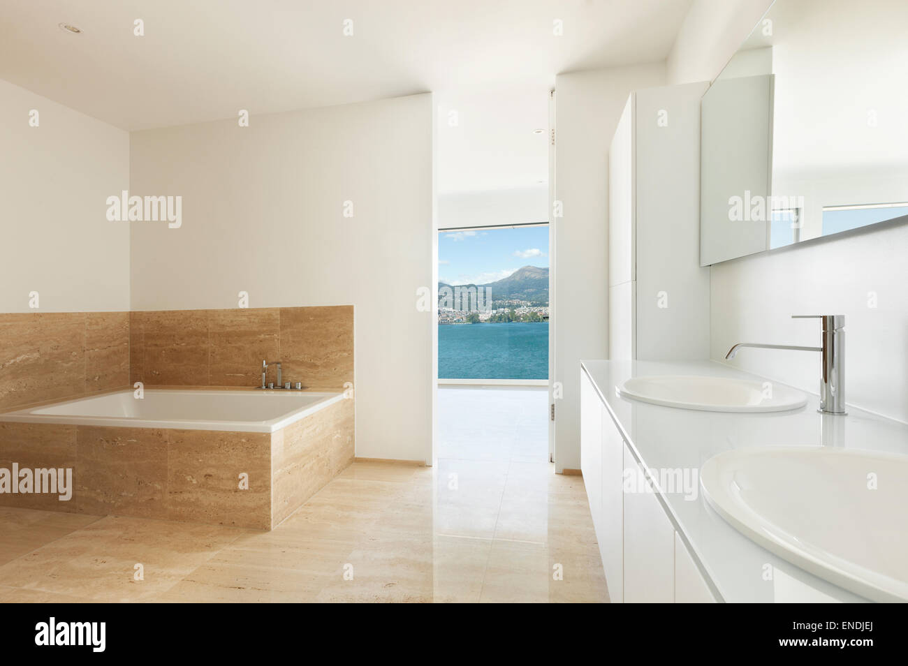 Interior of a modern house, bathroom view Stock Photo - Alamy