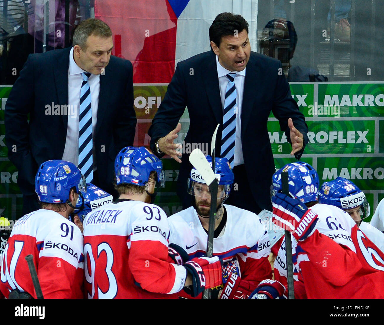 Coaches of Czech Republic Ondrej Weissmann, left, and Vladimir Ruzicka ...