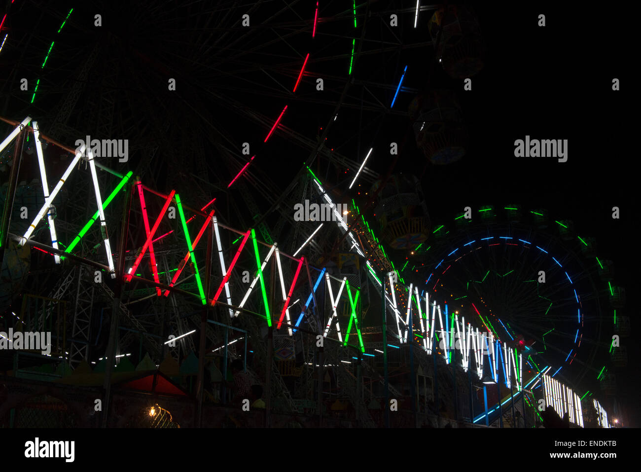 Ferris Wheel At Sunset, Vautha Mela Stock Photo - Alamy