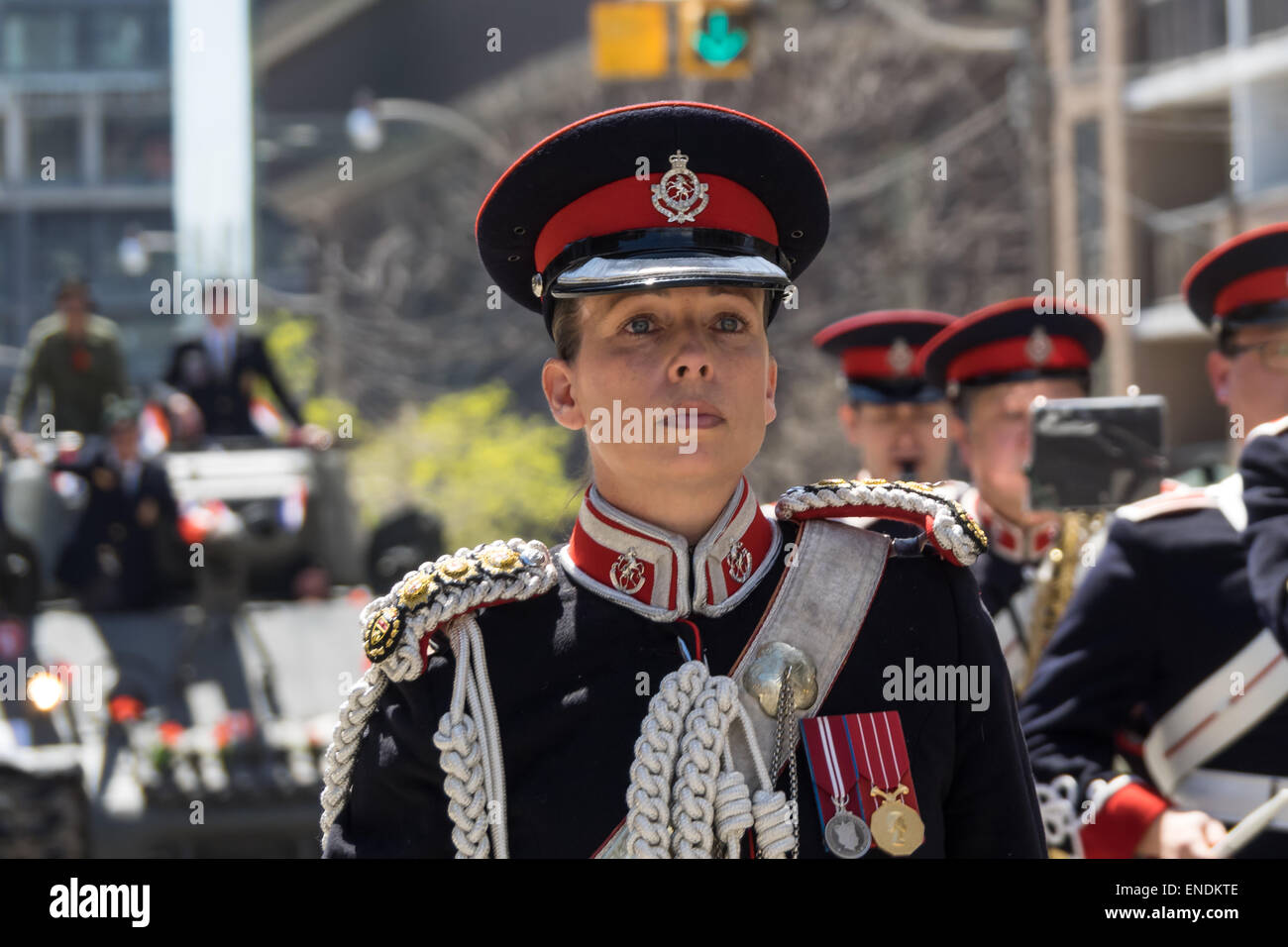 TORONTO, CANADA - MAY 2, 2015: Military parade takes place in the ...