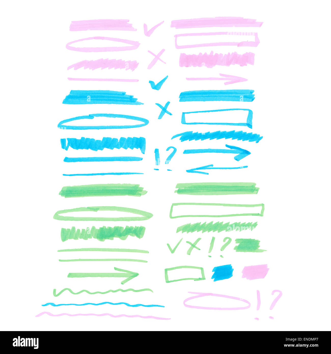Colorful underline pencil hand Cut Out Stock Images & Pictures - Alamy