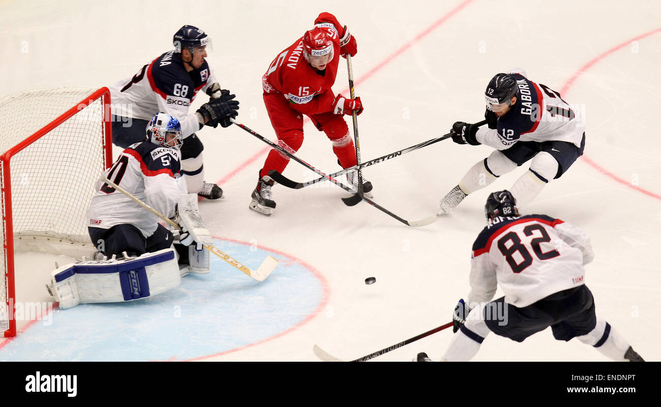 Left to right: goalkeeper Jan Laco (SVK), Milan Jurcina (SVK), Artom ...