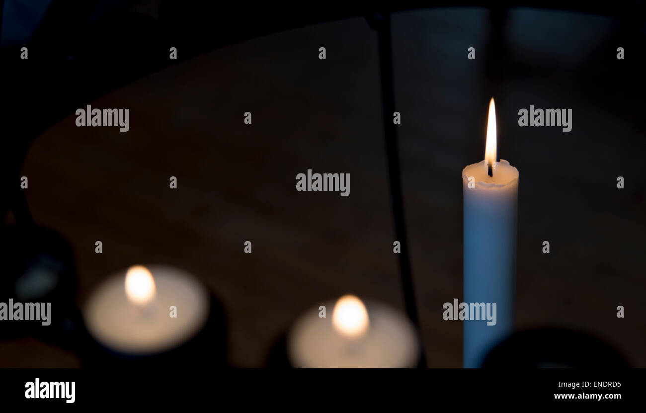 Stearin Candles in Church Stock Photo - Alamy