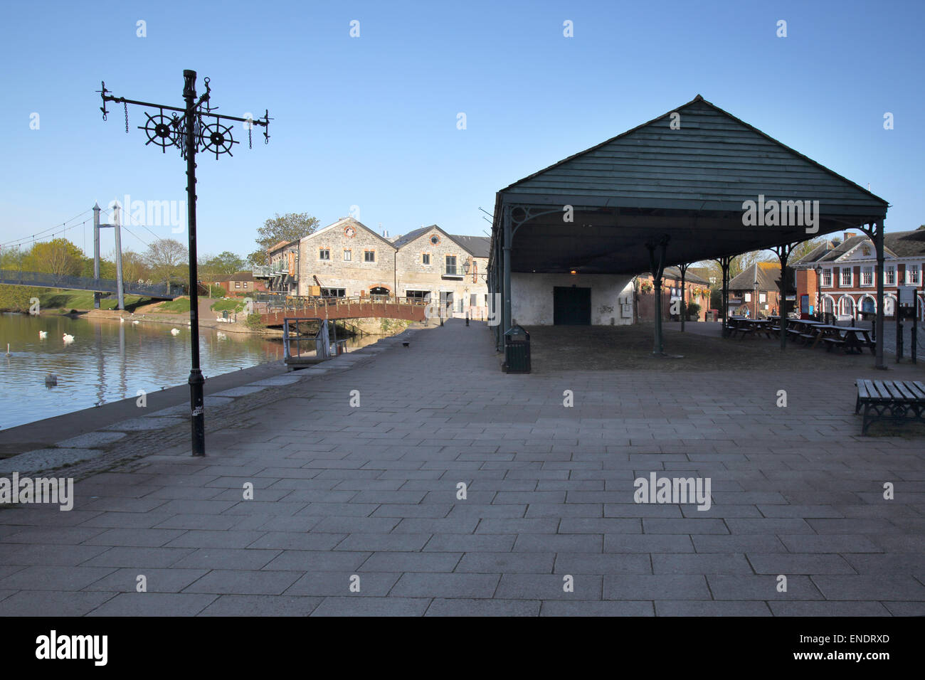 exeter quay on the river exe and the exeter canal Stock Photo - Alamy