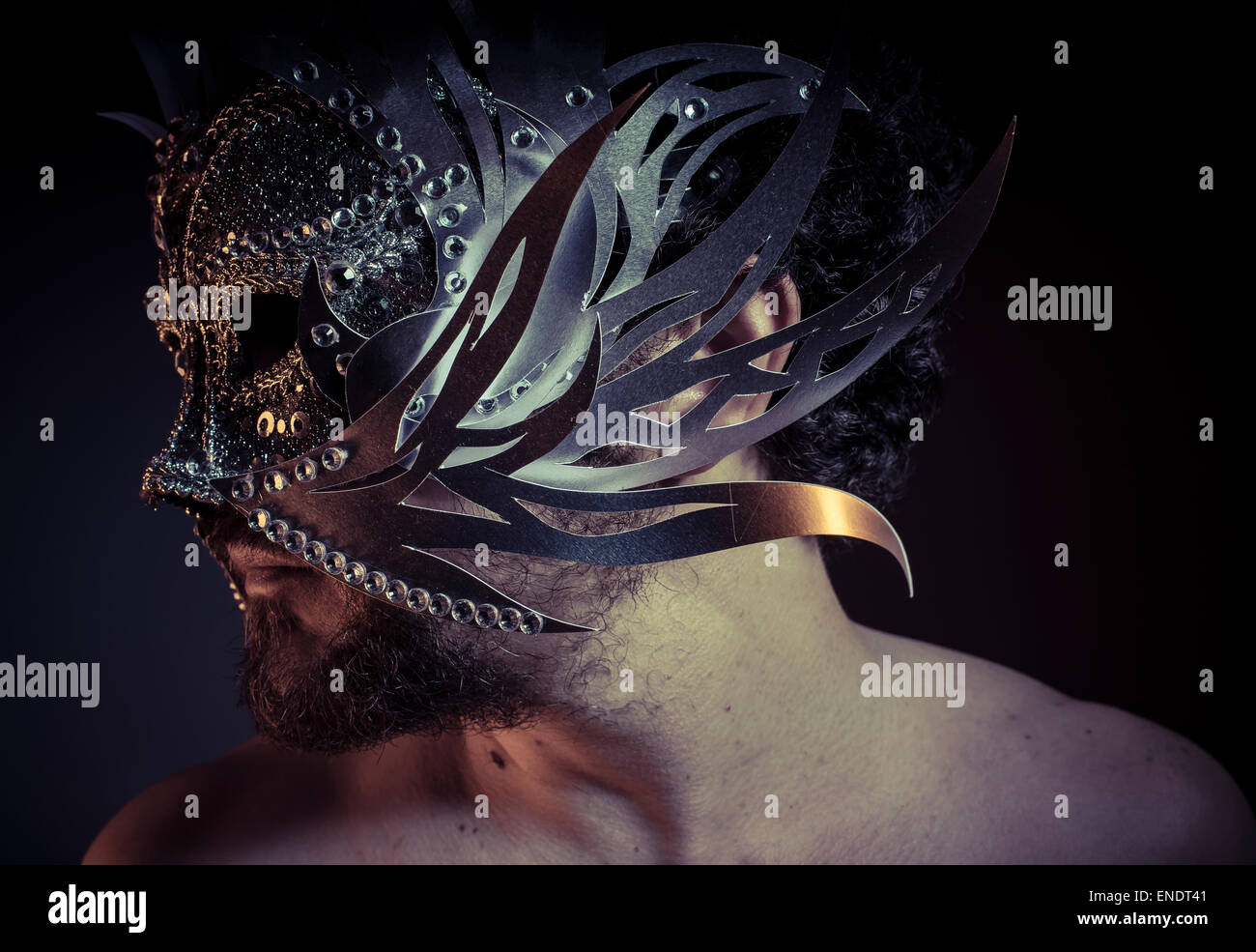 Woman with silver mask and blue costume hi-res stock photography and ...