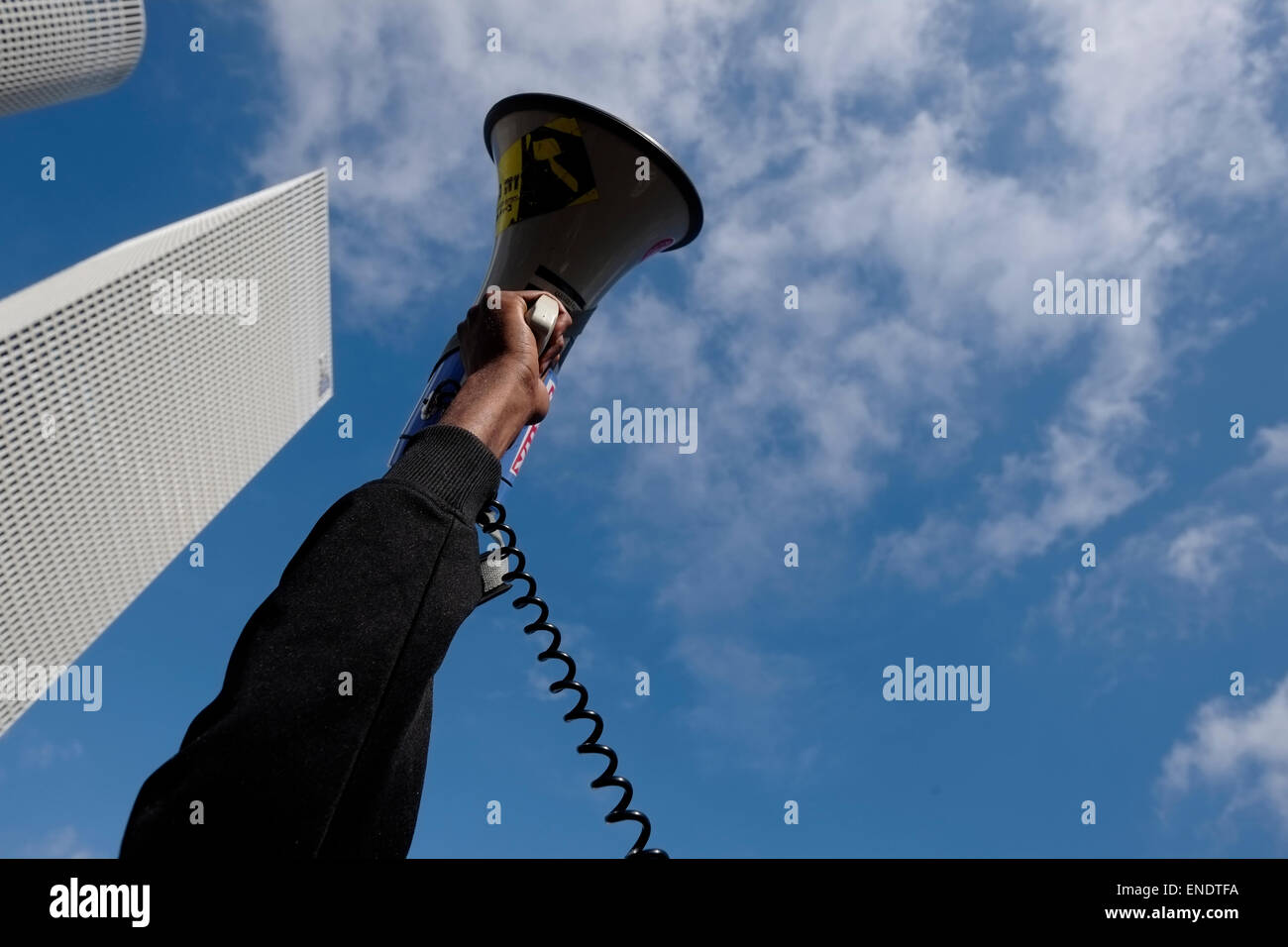 Police bullhorn hi-res stock photography and images - Alamy