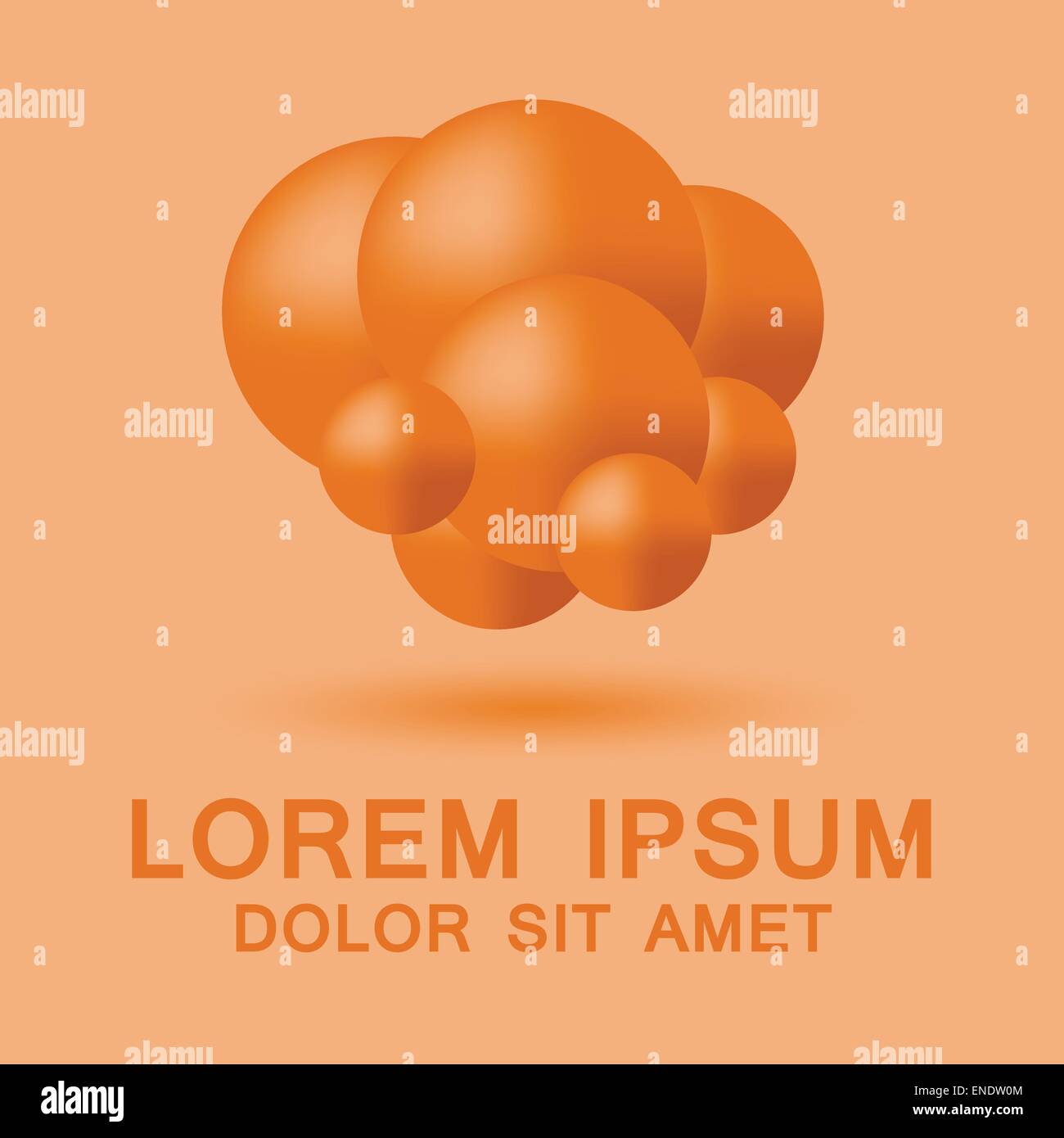 Orange atomic molecular abstract background for your designs Stock ...