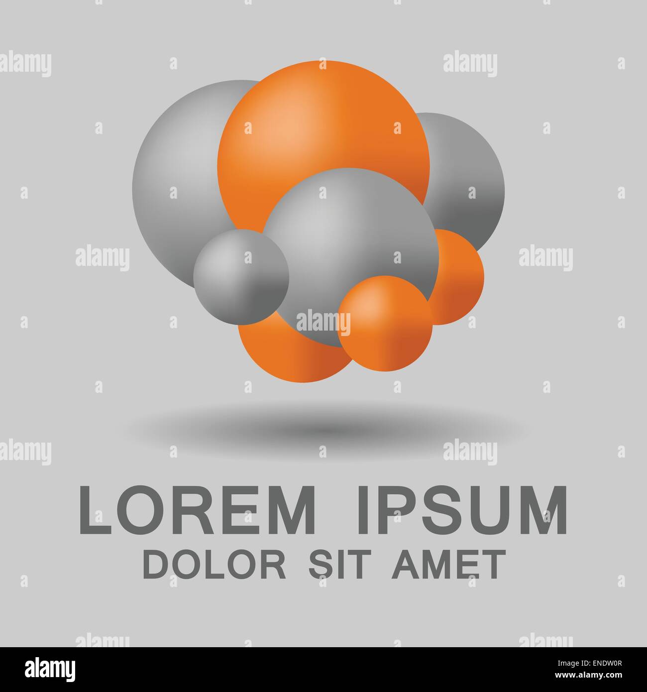 Grey and orange atomic molecular abstract background for your designs ...