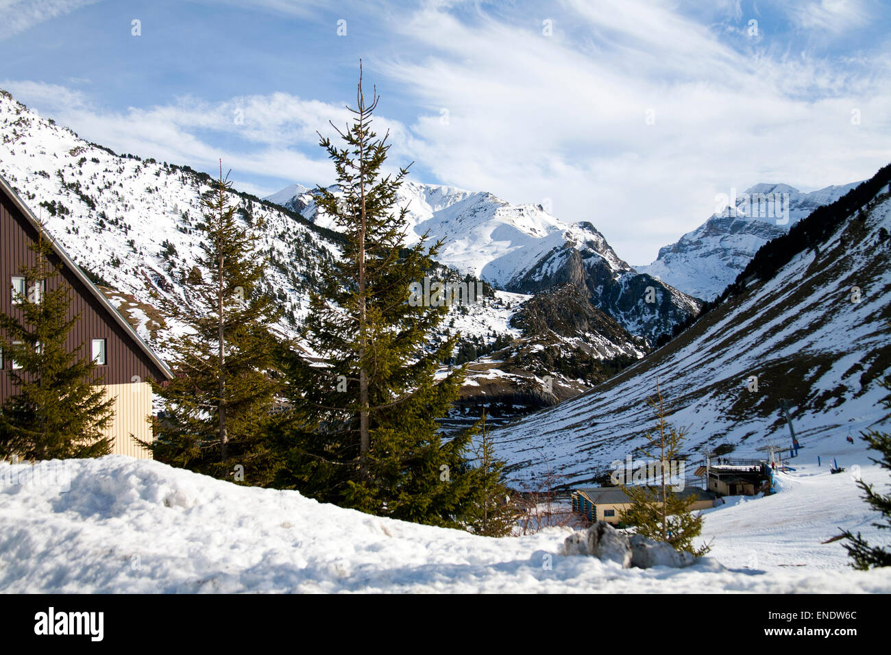 High mountain scenery with snow in the French Pyrenees Stock Photo - Alamy