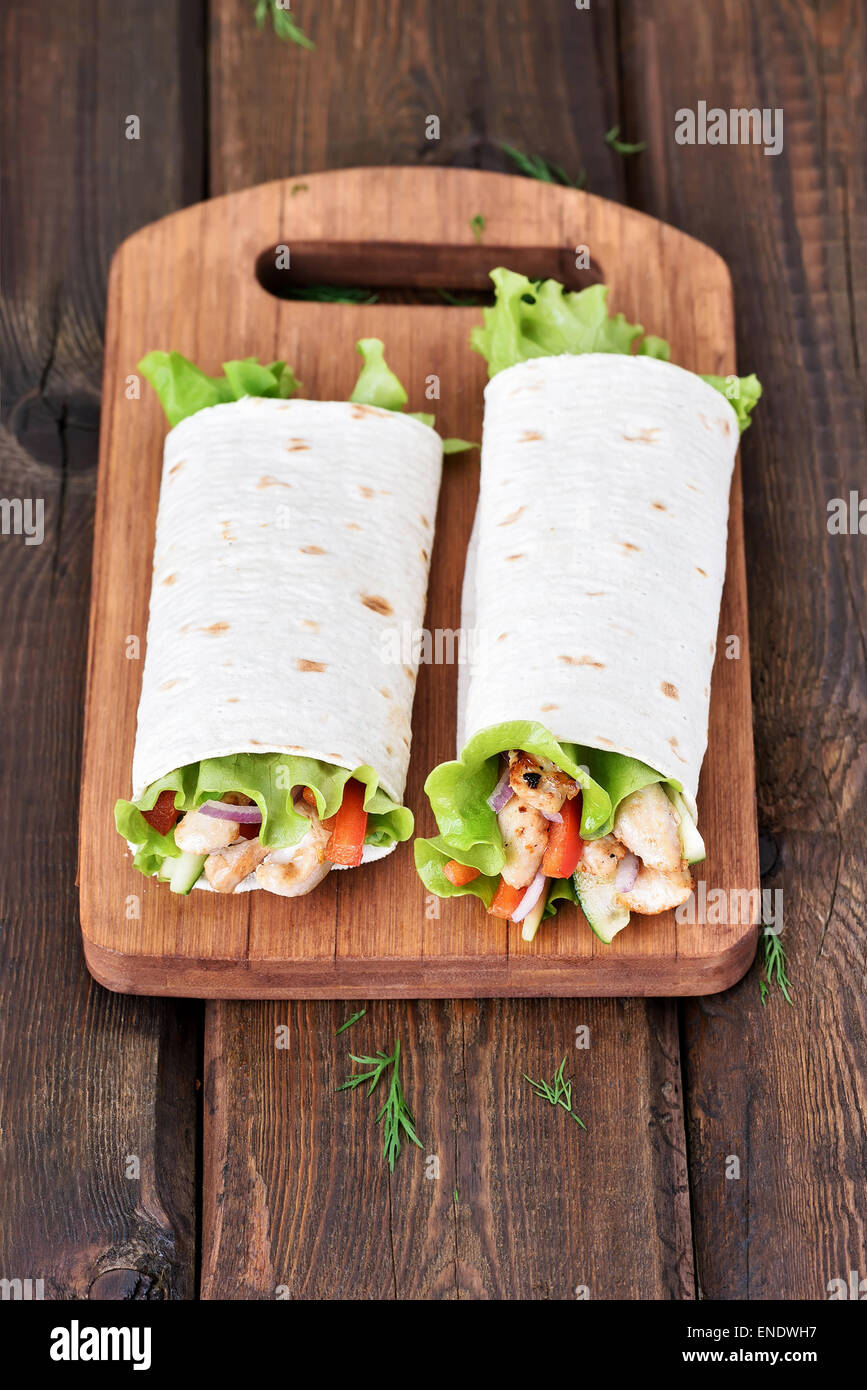 Chicken wrap top view hi-res stock photography and images - Alamy