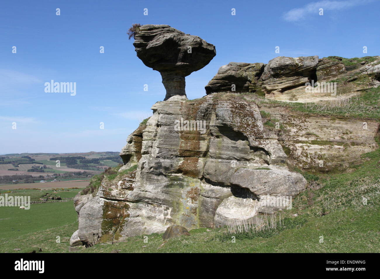 The Bunnet stone eroded sandstone Fife Scotland April 2015 Stock Photo ...