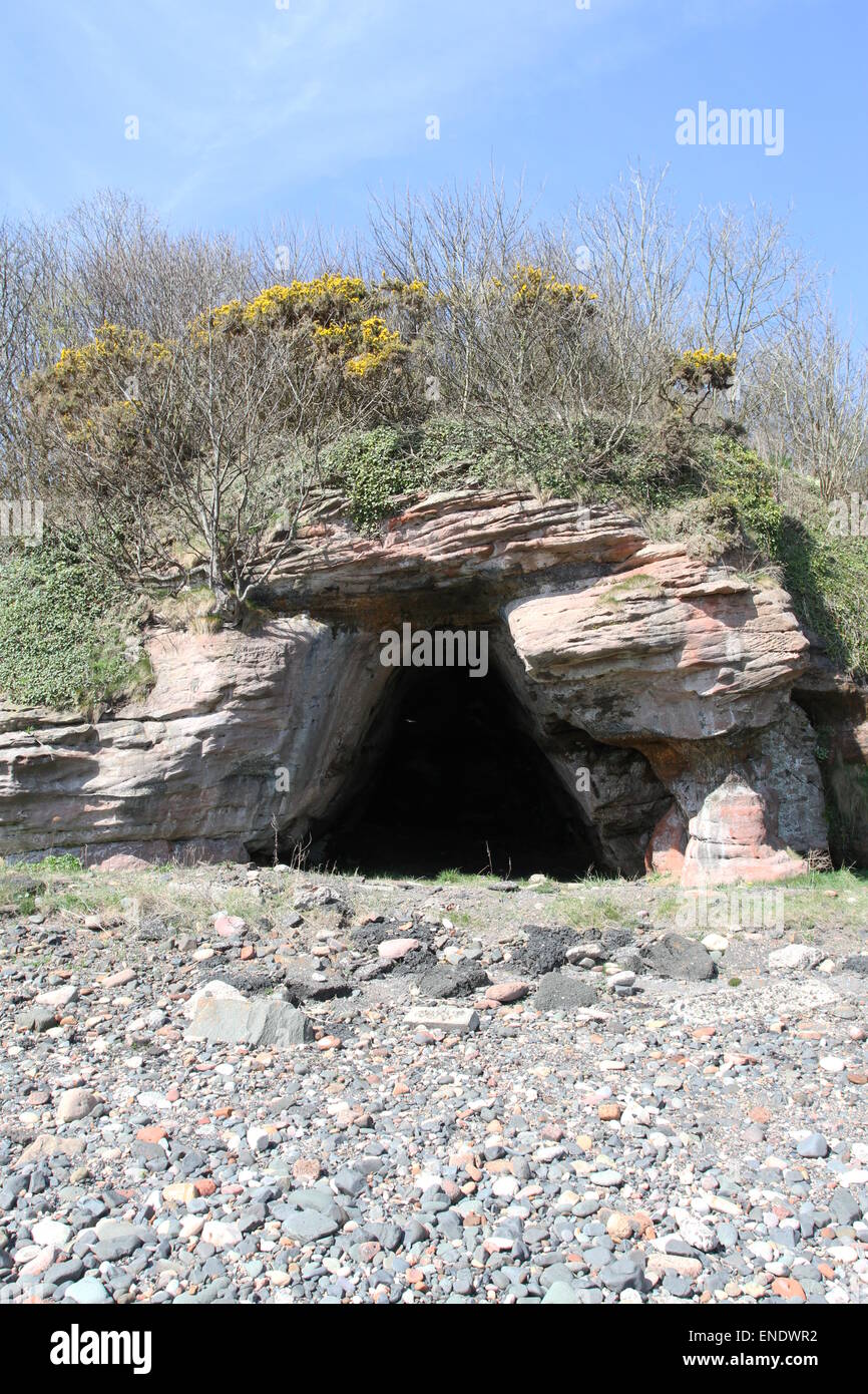 Entrance to Doo Cave East Wemyss Fife Scotland April 2015 Stock Photo ...