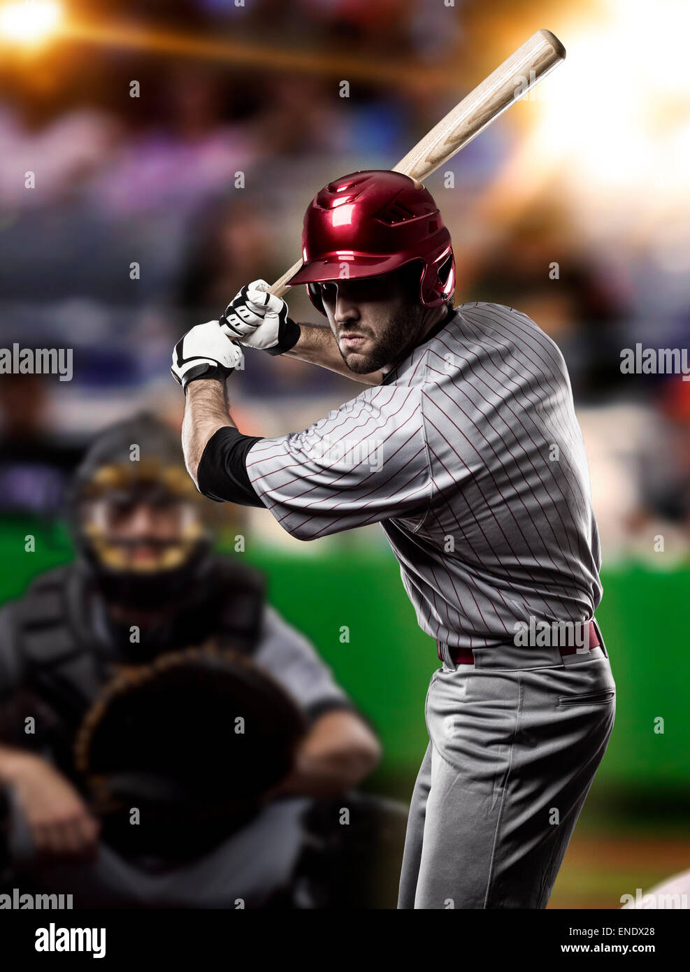 Baseball Player on a baseball Stadium Stock Photo - Alamy