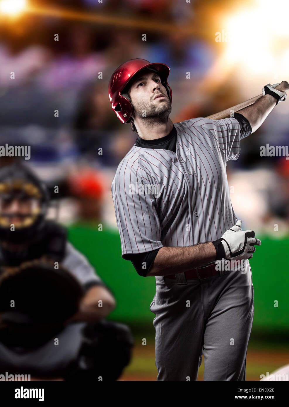 Baseball Player on a baseball Stadium Stock Photo - Alamy