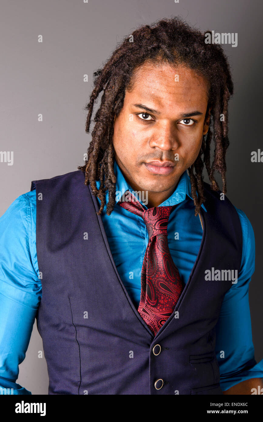 colored coloured black male dreadlocks Stock Photo - Alamy
