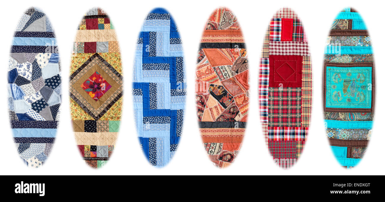 different colored patchworks on the white background Stock Photo - Alamy