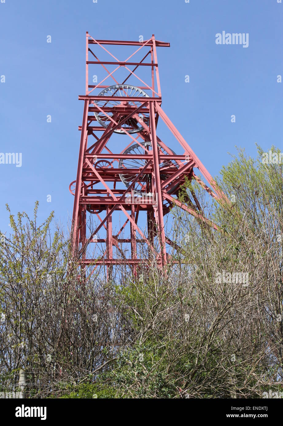 Metal tower at disused Frances Colliery Fife Scotland April 2015 Stock ...